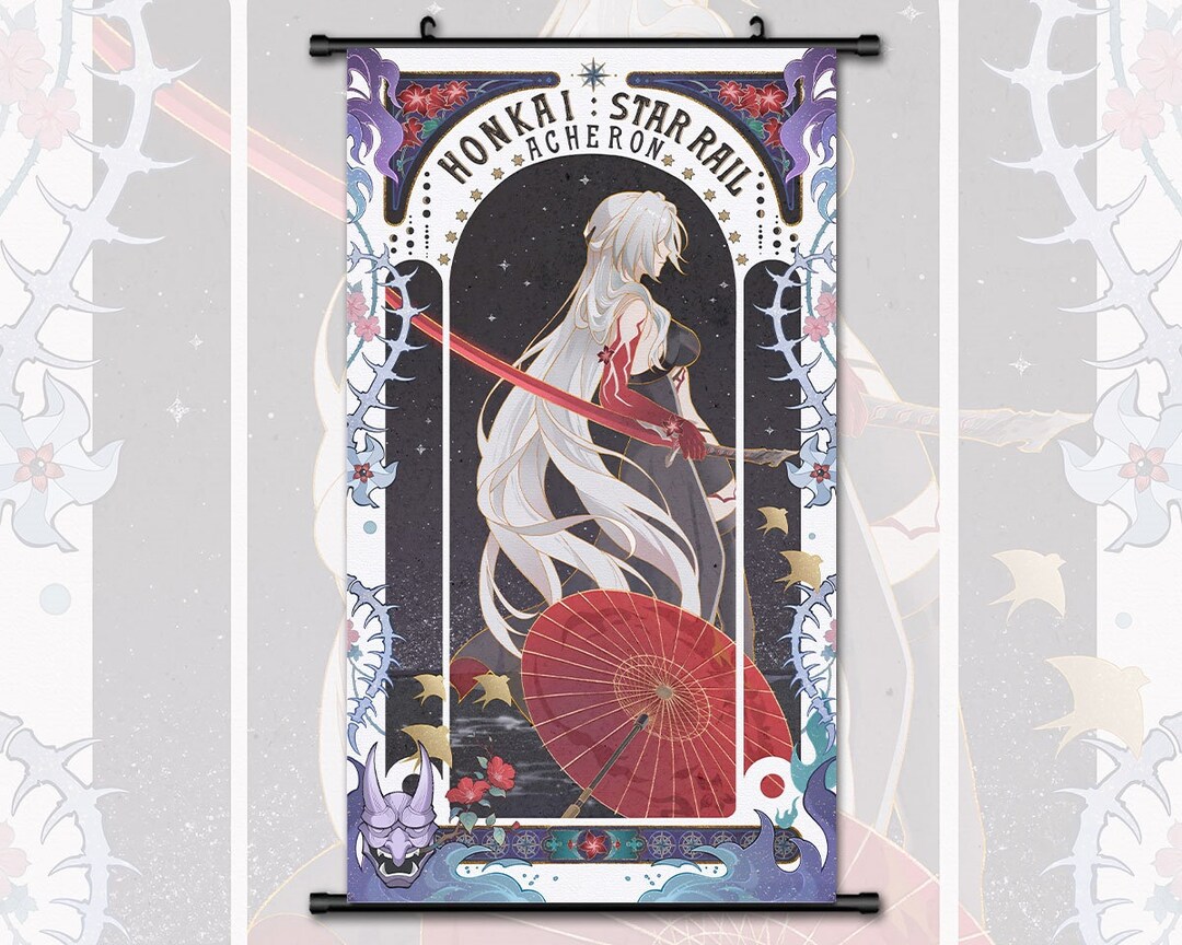 Anime Scroll Painting Honkai Star Rail Acheron Wall Art Hanging Poster ...