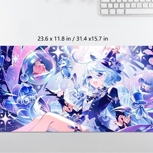 Anime RGB LED Large Mouse Pad, Genshin Impact Furina, Desk Mat ...