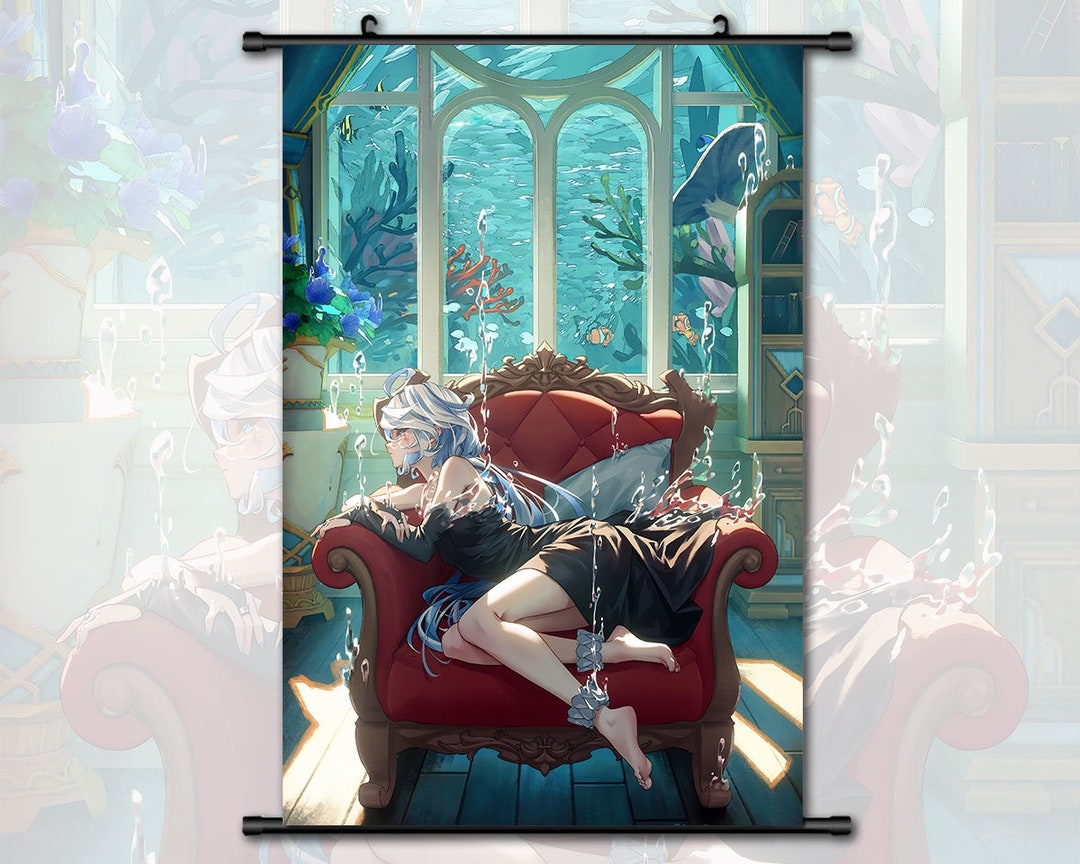 Anime Scroll Painting Genshin Impact Furina Wall Art Hanging Poster ...