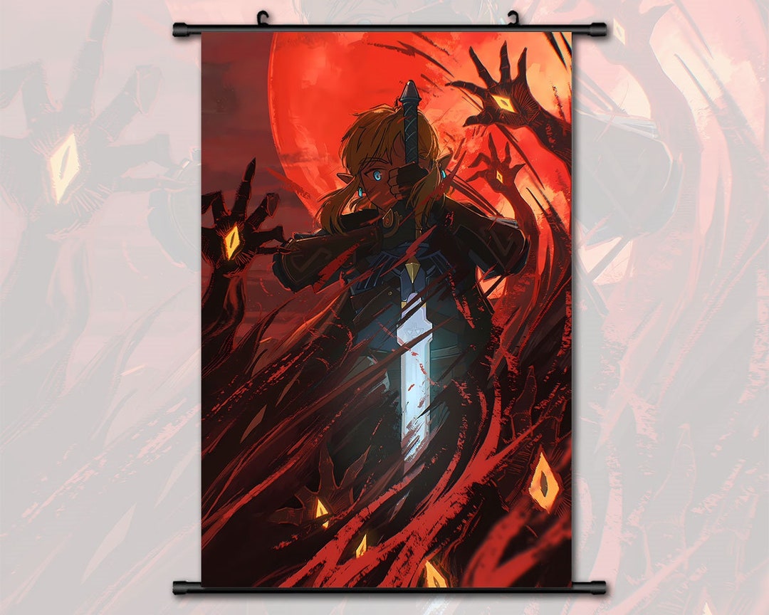 Anime Scroll Painting the Legend of Zelda Tears of the Kingdom Link ...