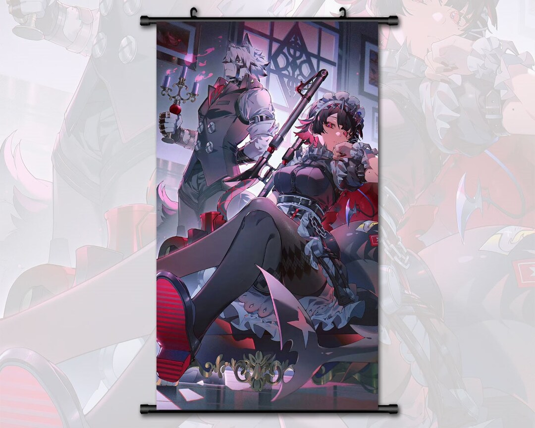 Anime Scroll Painting Zenless Zone Zero ZZZ Ellen Joe Wall Art Hanging ...