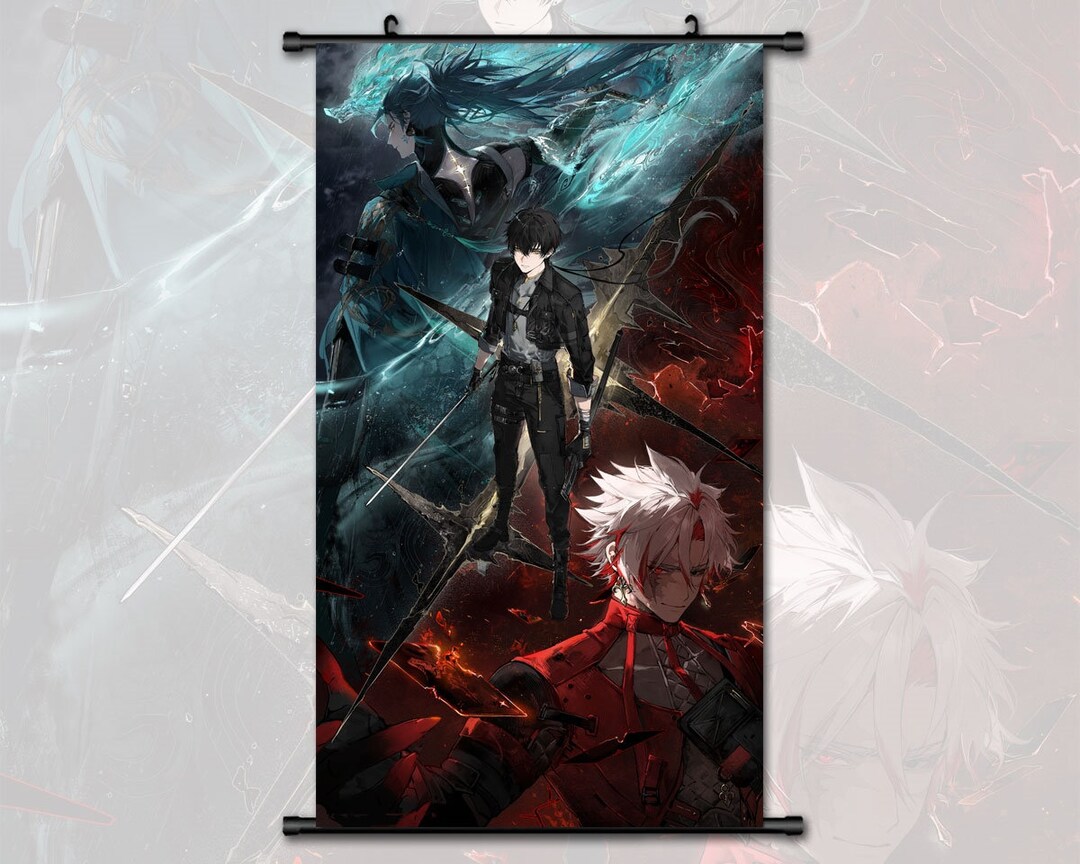 Anime Scroll Painting Wuthering Waves Jiyan Male Rover Scar Wall Art ...