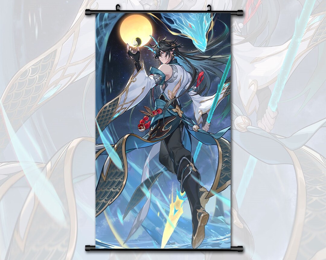 Anime Scroll Painting Honkai Star Rail Dan Heng Imbibitor Lunae Wall ...