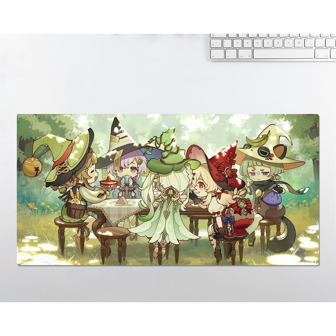 Anime RGB LED Large Mouse Pad, Genshin Impact Dodoco Klee Nahida, Desk ...