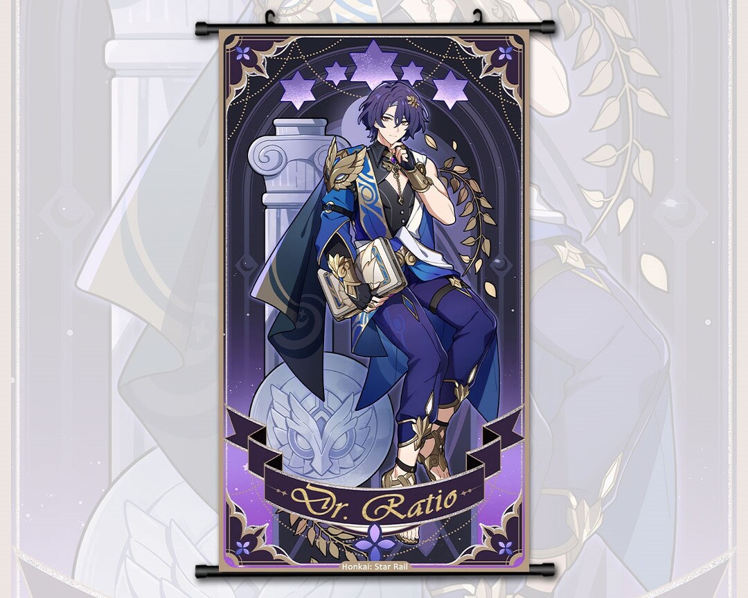 Anime Scroll Painting Honkai Star Rail Dr. Ratio Wall Art Hanging ...