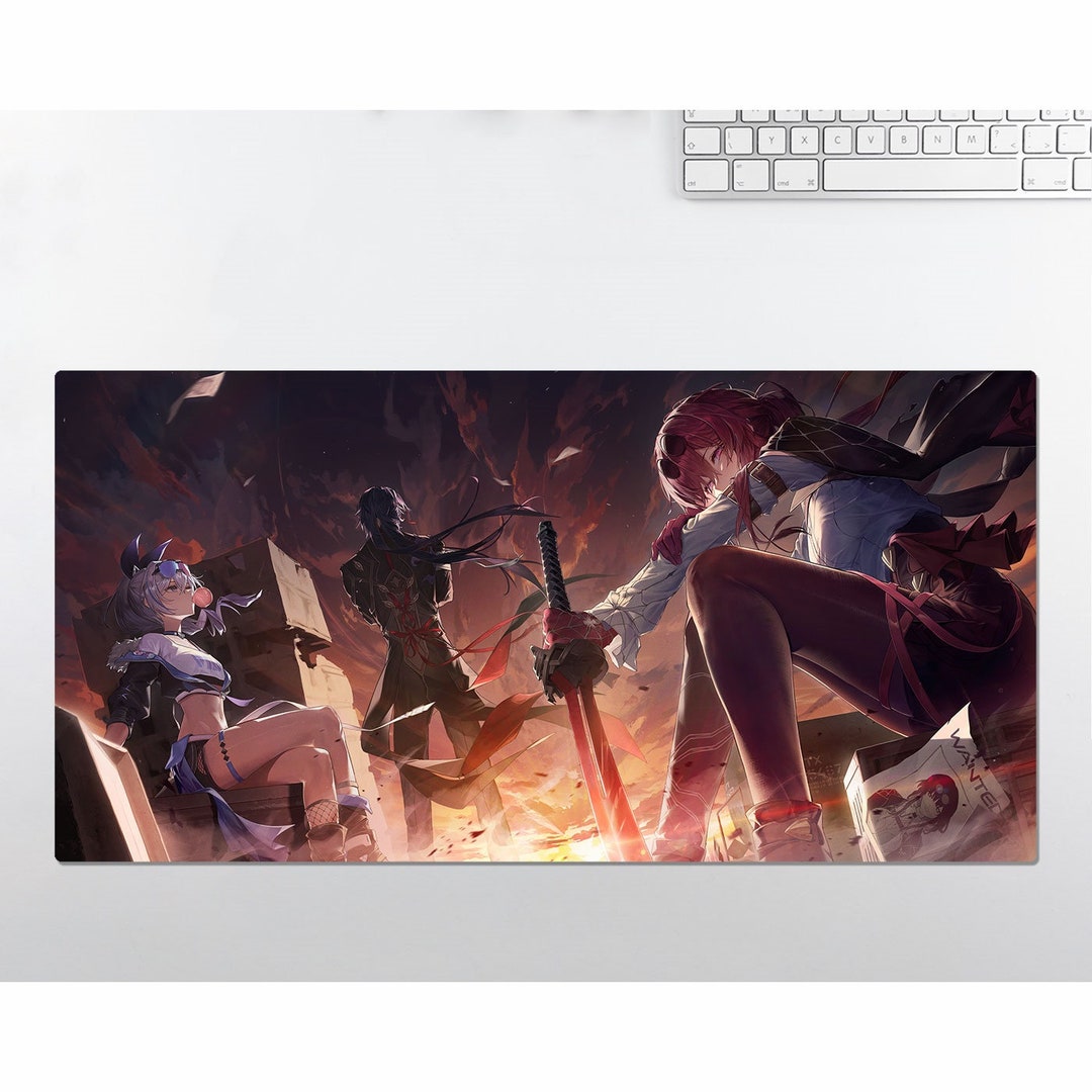 Anime RGB LED Large Mouse Pad, Honkai Star Rail Blade Kafka Silver Wolf ...