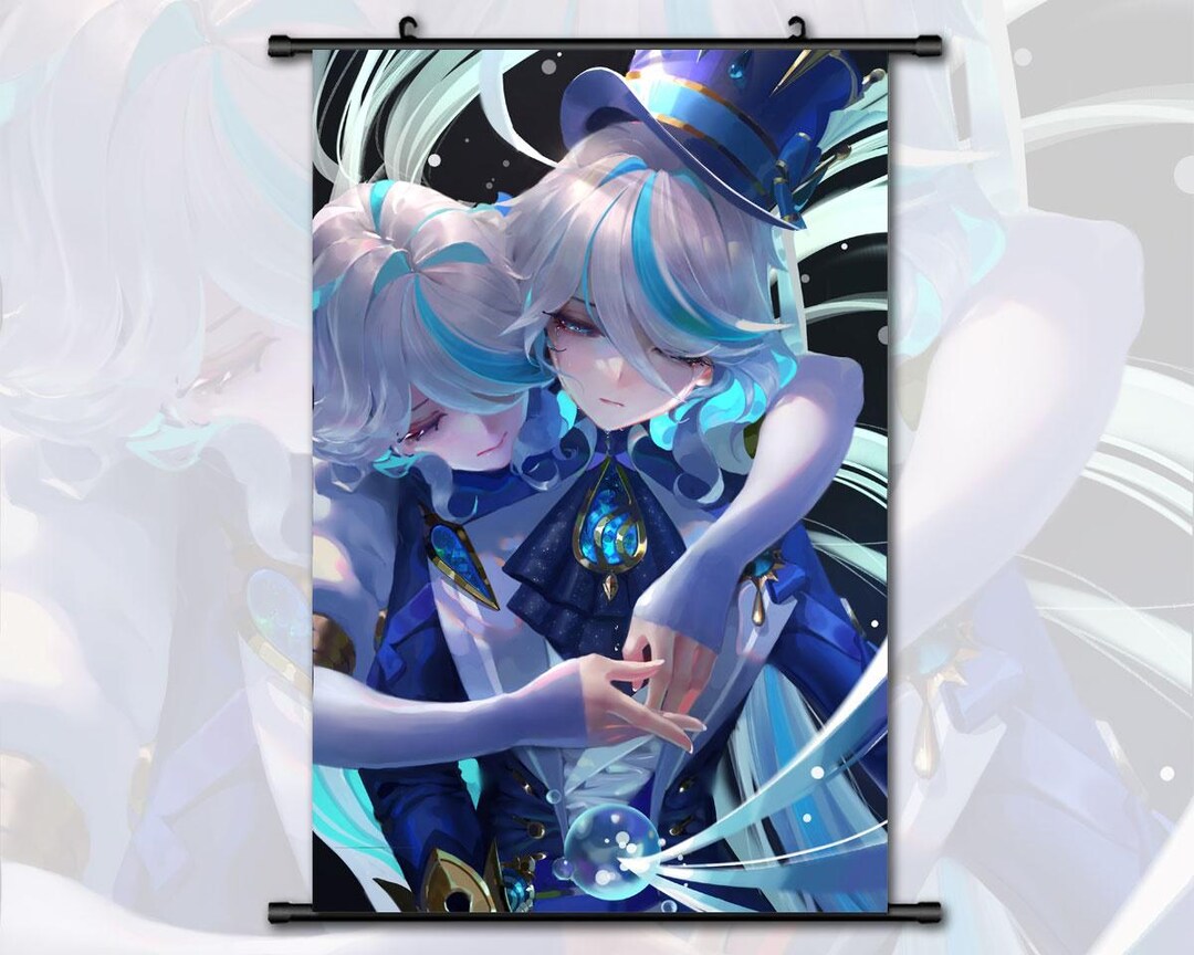 Anime Scroll Painting Genshin Impact Furina Wall Art Hanging Poster ...