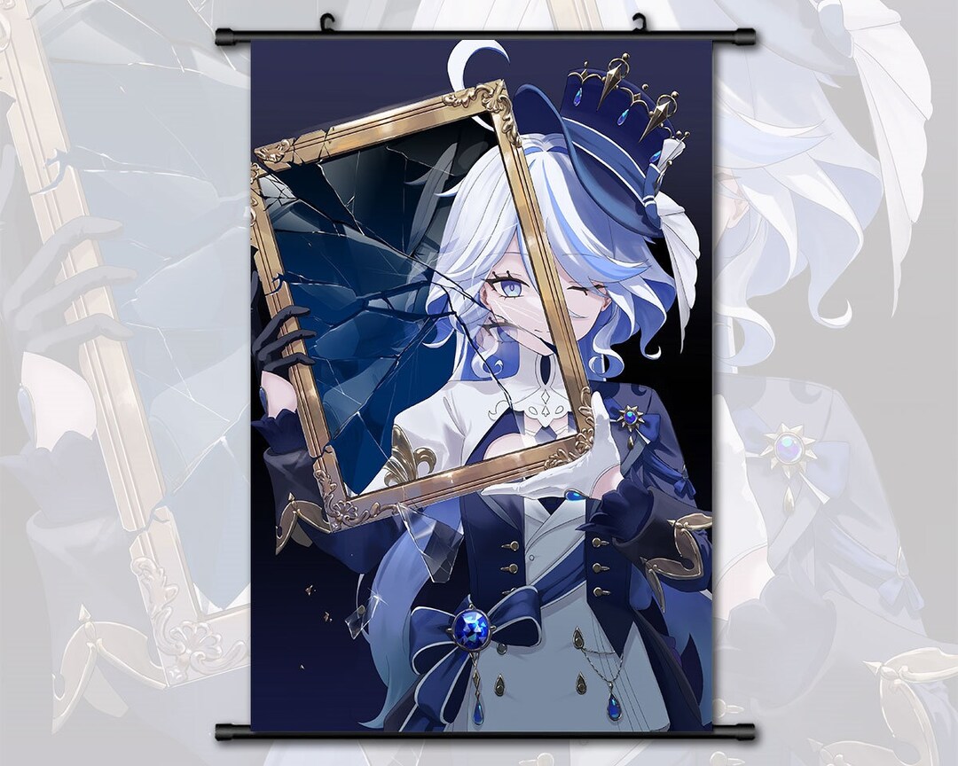 Anime Scroll Painting Genshin Impact Furina Wall Art Hanging Poster ...