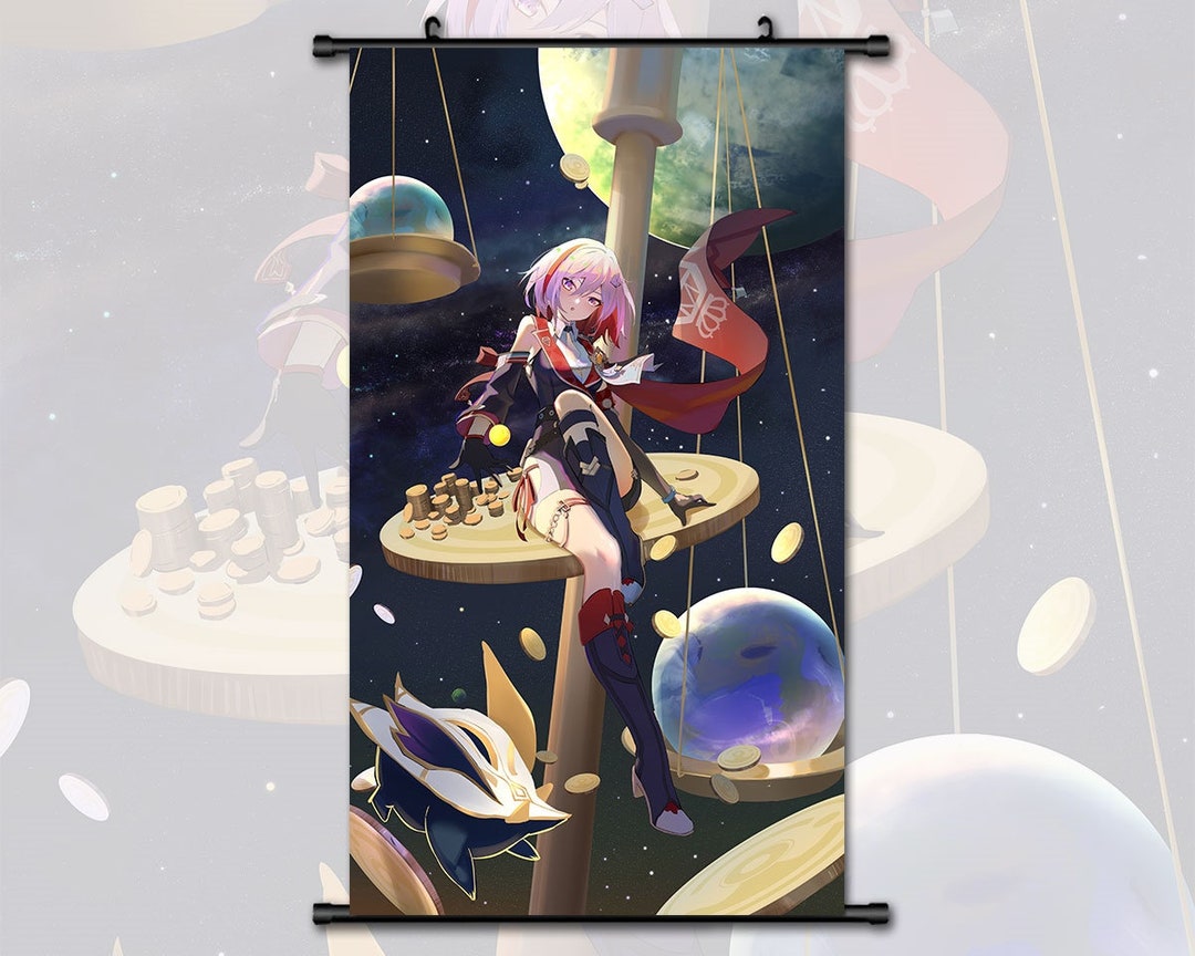 Anime Scroll Painting Honkai Star Rail Topaz Numby Wall Art Hanging ...