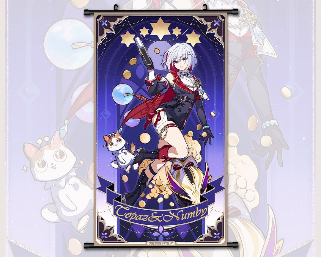 Anime Scroll Painting Honkai Star Rail Topaz Numby Wall Art Hanging ...
