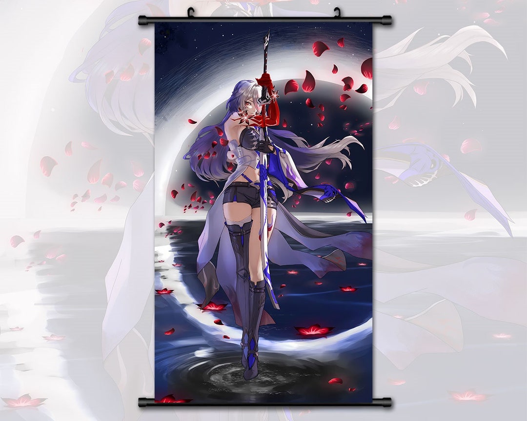 Anime Scroll Painting Honkai Star Rail Acheron Wall Art Hanging Poster ...