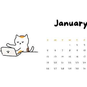 2025 Calendar Printable PDF | Cute Cats Life - Etsy