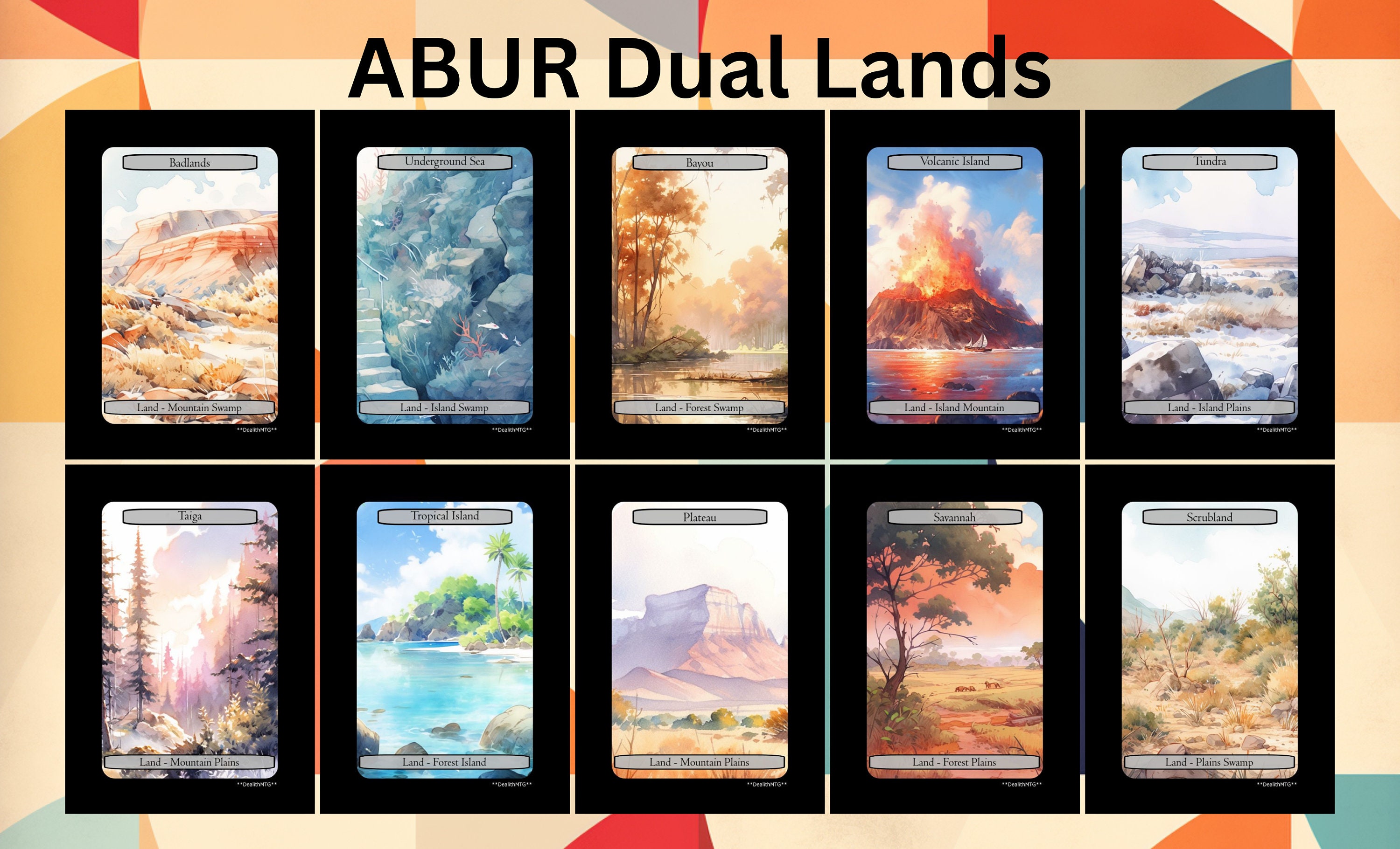30 Lands ABUR Dual/ Shock/ Fetch Lands Bonus EDH Proxy - Etsy