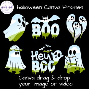 Halloween Canva Frame Template, Customizable Canva Halloween Frames ...