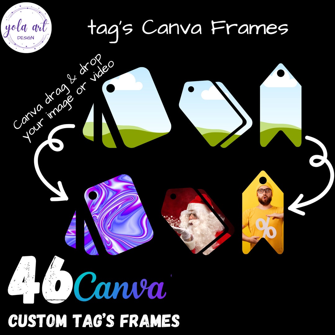 Tags Canva Frame Template, Customizable Canva Tags Frames, Canva ...