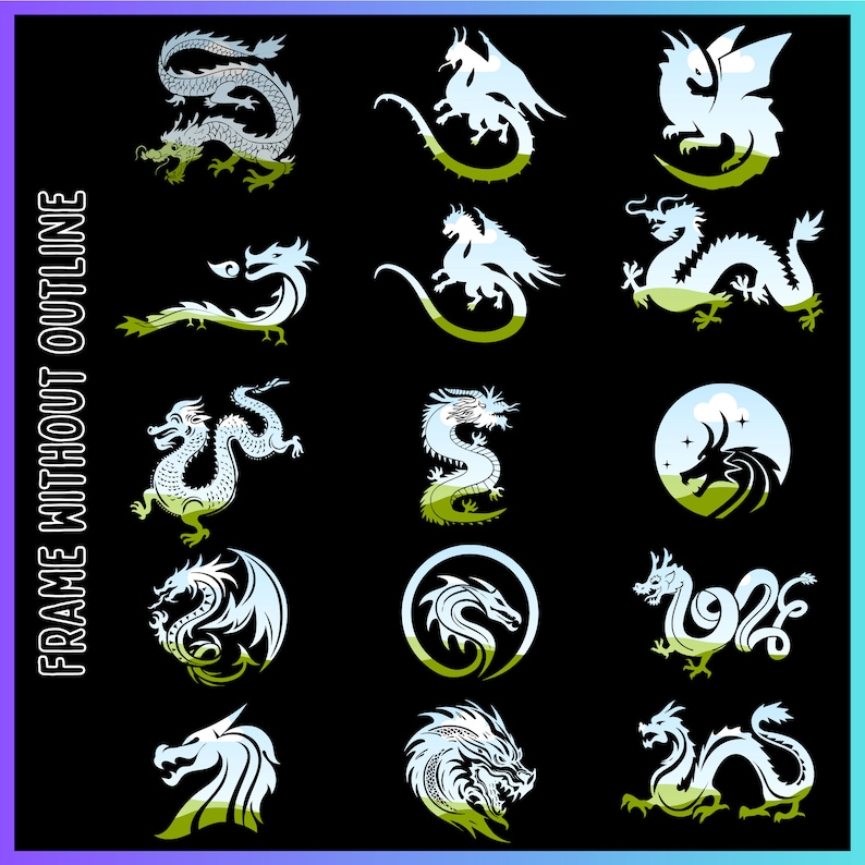 Dragon Canva Frame Template, Customizable Canva Dragon Frames, Canva ...