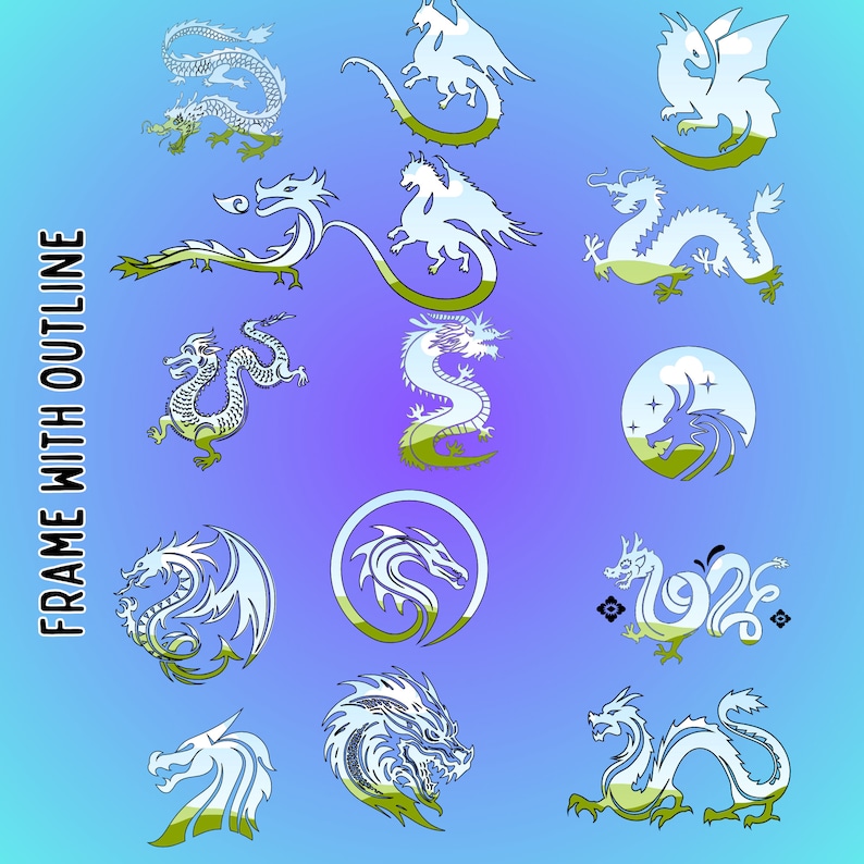 Dragon Canva Frame Template, Customizable Canva Dragon Frames, Canva ...
