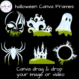 Halloween Canva Frame Template, Customizable Canva Halloween Frames ...