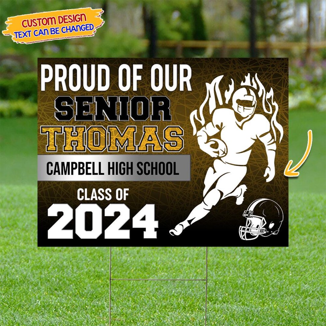 High School Football Yard Sign, Custom Football Yard Sign, Football ...