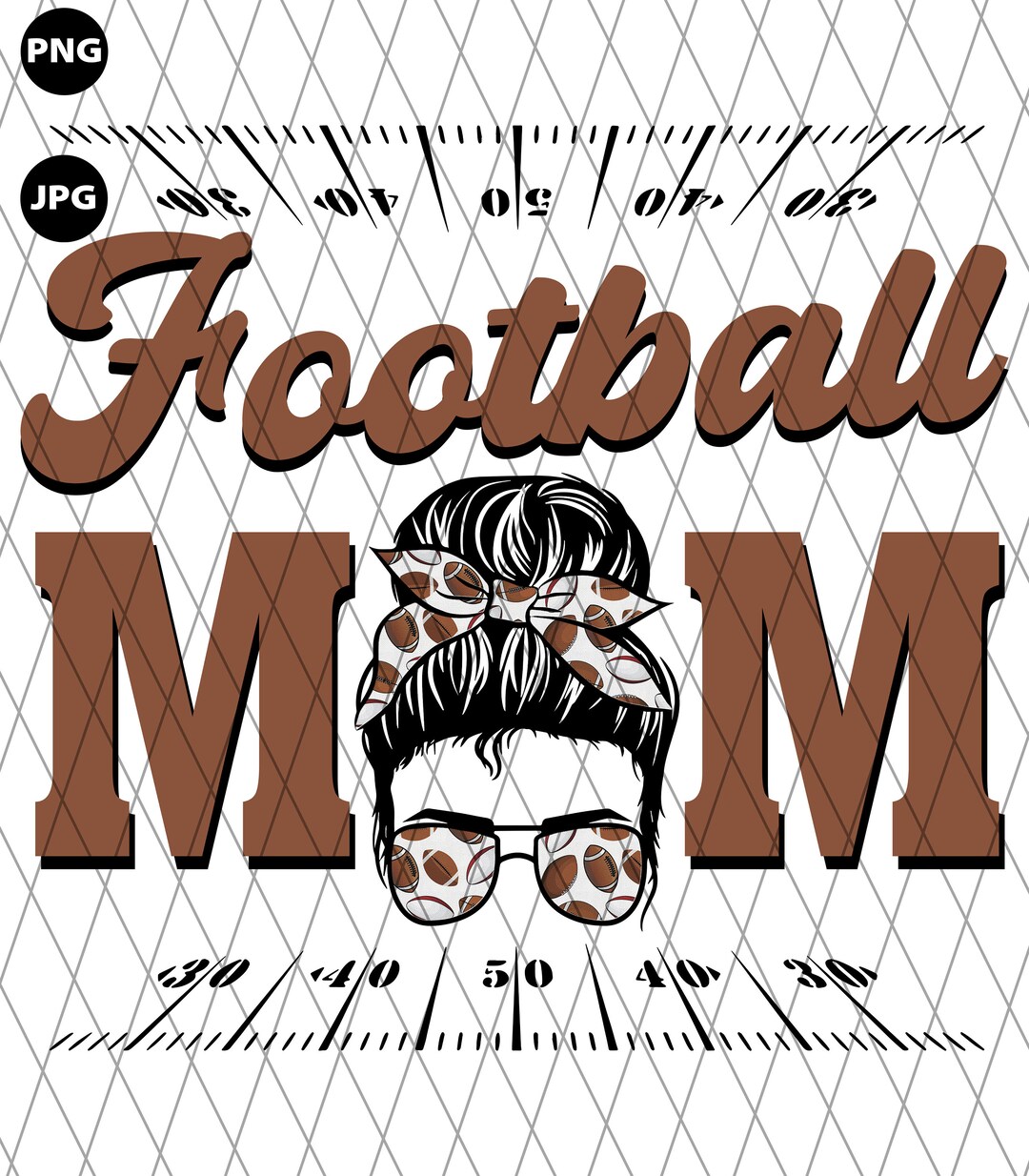Football Mom Messy Bun Png, Sublimation Designs Downloads, PNG ...