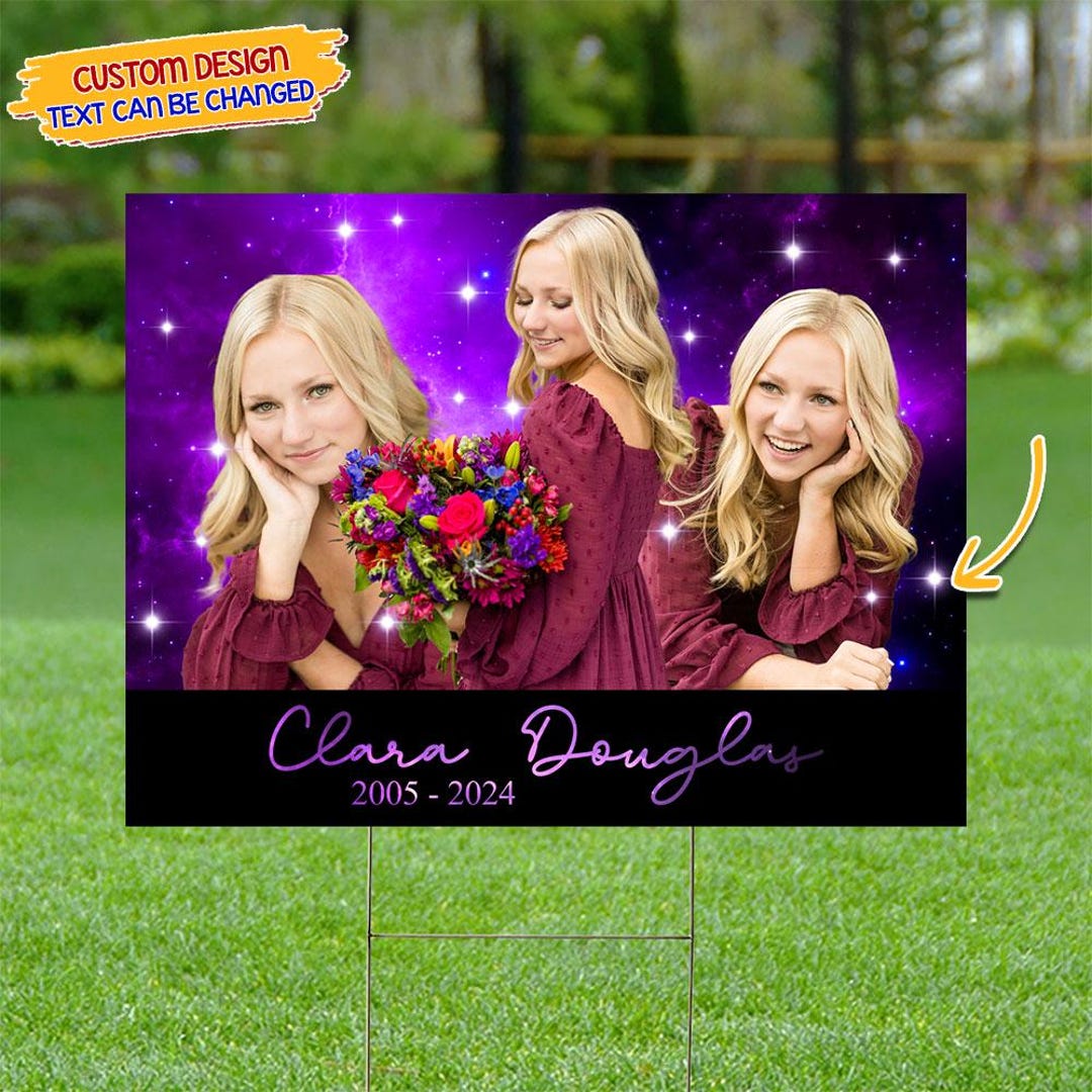 Personalized Memorial Yard Sign, Custom Photo Yard Sign, in Loving ...