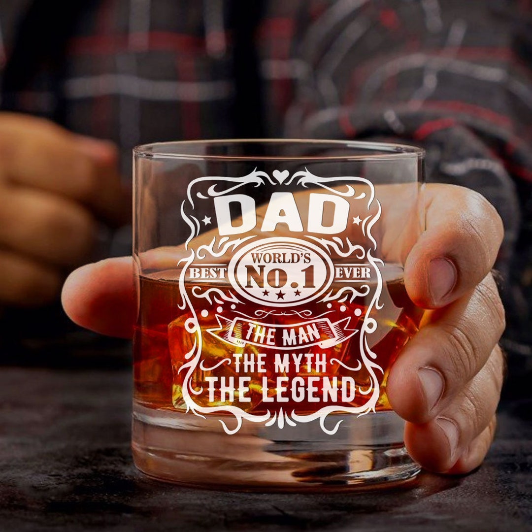 Worlds Best No.1 Dad Engraved Whiskey Glass, Custom Dad Whiskey Glass ...