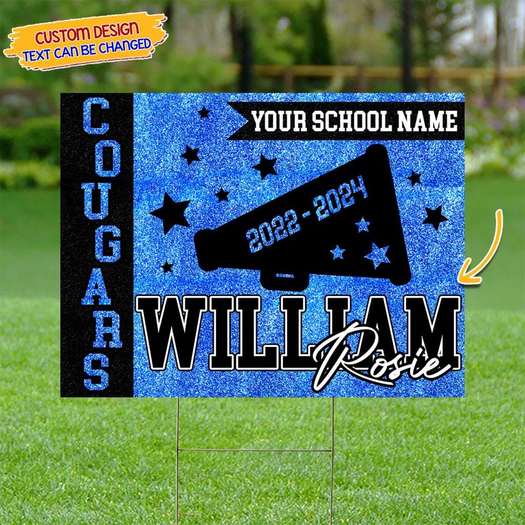 Cheer High School Yard Sign, Custom Sport Yard Sign, 2024 Senior Gift ...