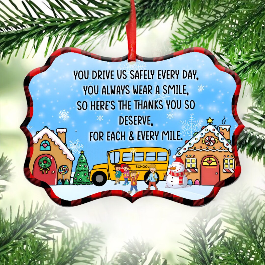 School Bus Driver Thank You Christmas Ornament PNG, Benelux Christmas ...
