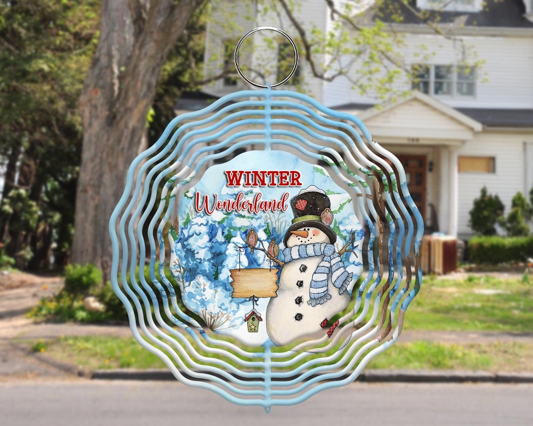 Winter Snow Man Wind Spinner PNG File Hanging Wind Spinners - Etsy