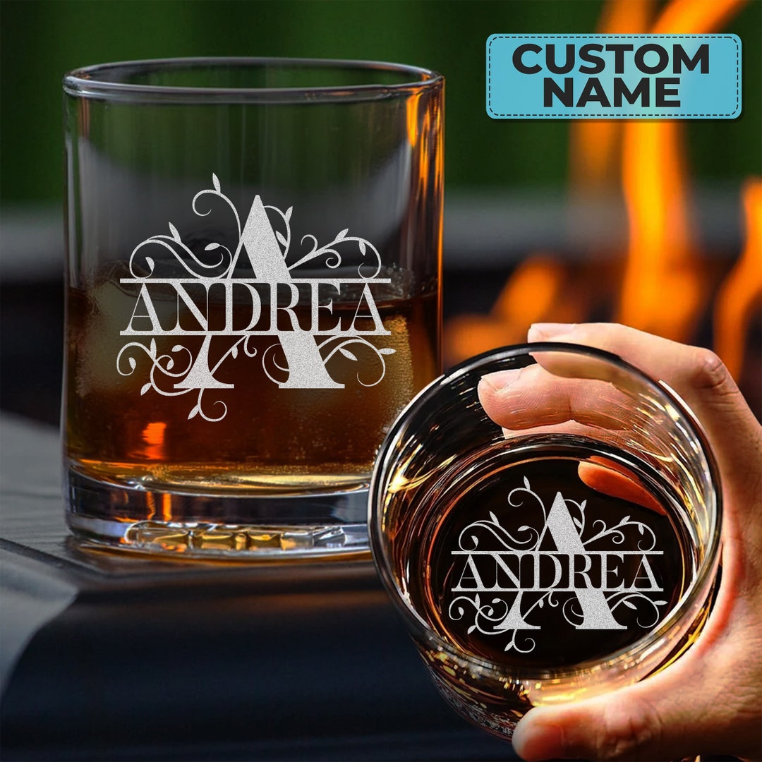 Personalized Named Whiskey Glass, Special Whiskey Set Gift for Best Man ...