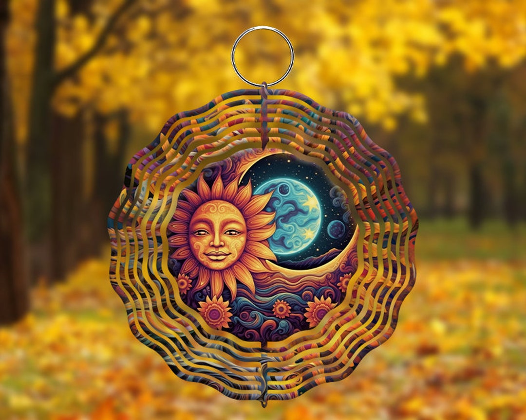 Sun and Moon Wind Spinner PNG File 3D Hanging Wind Spinners - Etsy