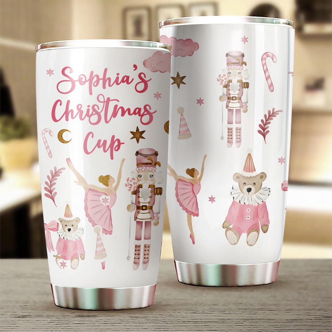 Pink Nutcracker Custom Tumbler, Personalized Christmas Cup, Gift for ...