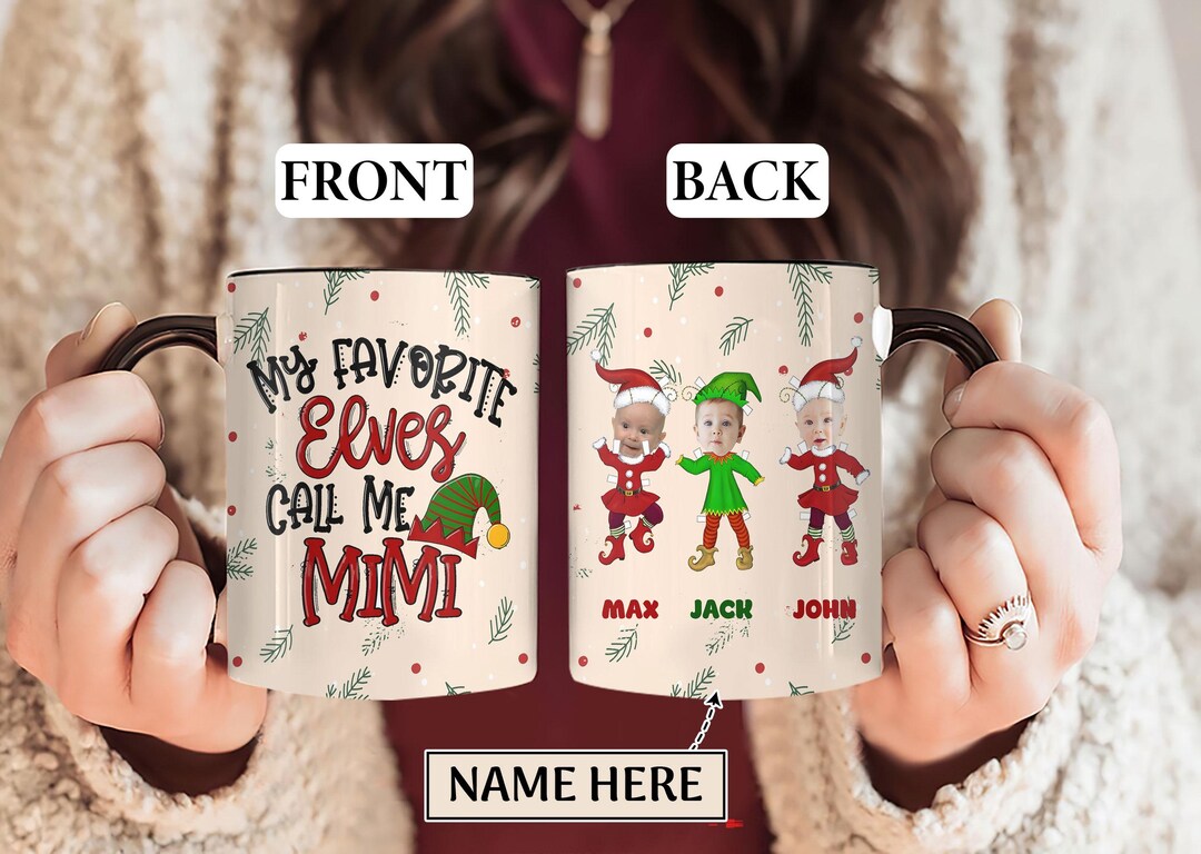 My Favorite Elves Call Me Grandma Mug, Personalized Grandma's Kids Cup ...