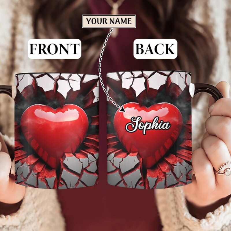 Red Heart Mug - Etsy