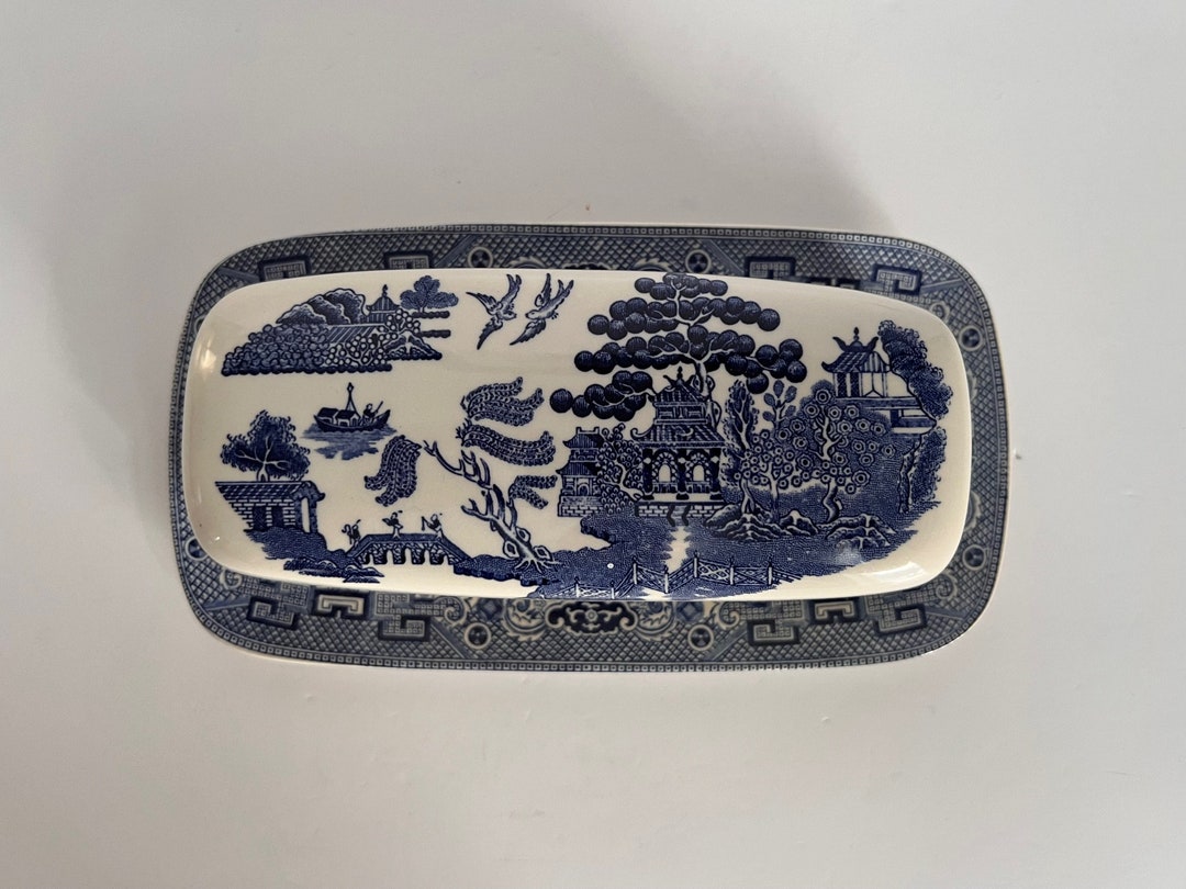 Authentic Johnson Brothers Blue Willow 1/4lb. Butter Dish With Lid - Etsy
