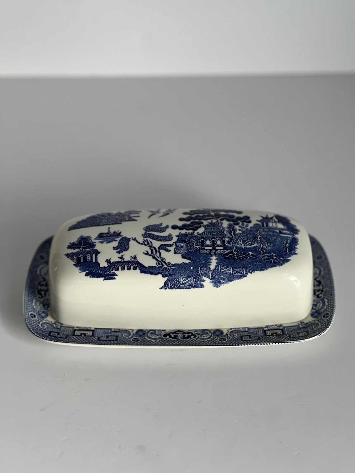 Authentic Johnson Brothers Blue Willow 1/4lb. Butter Dish With Lid - Etsy