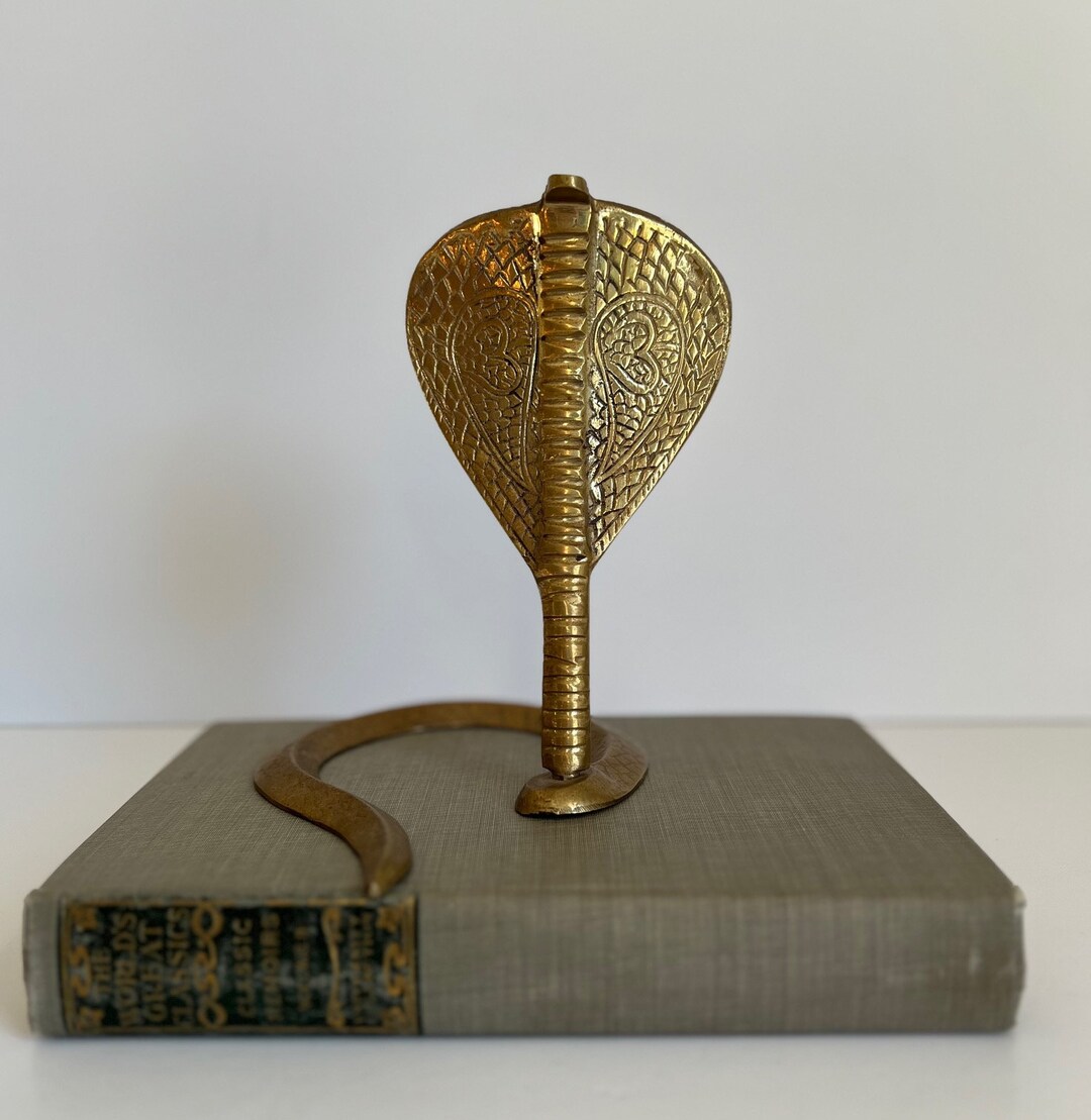 Vintage Brass Cobra Statue - Etsy