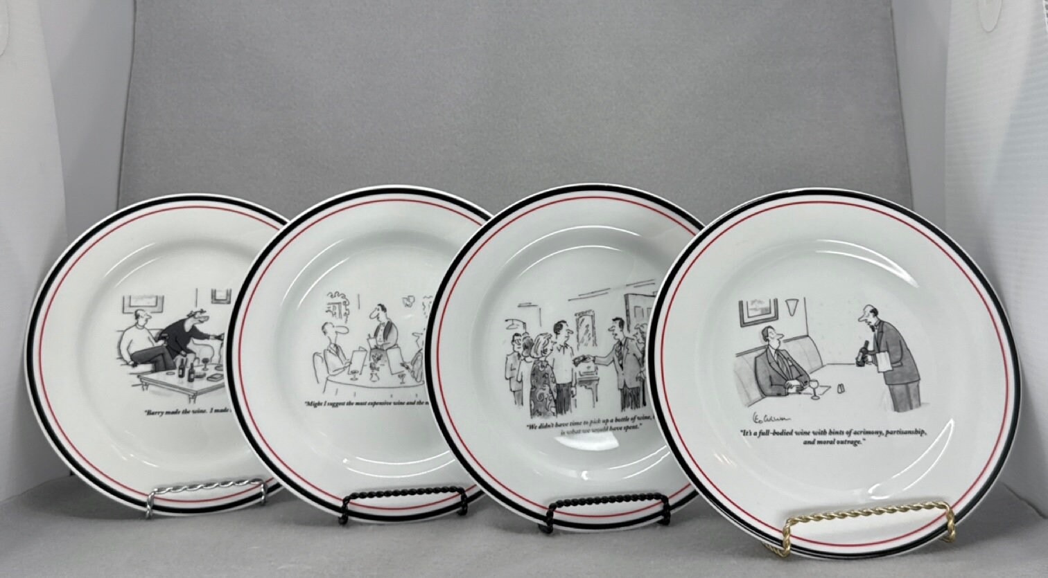 Vintage Comic Plates by the New Yorker Arnie Levin, Leo Cullum & Mike ...