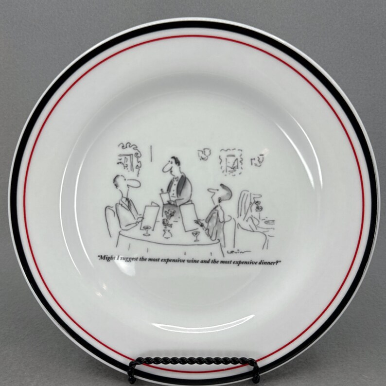 Vintage Comic Plates by the New Yorker Arnie Levin, Leo Cullum & Mike ...