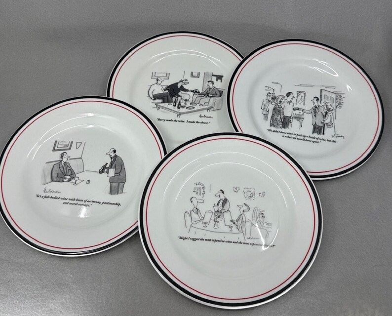 Vintage Comic Plates by the New Yorker Arnie Levin, Leo Cullum & Mike ...
