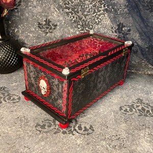 Gothic Jewelry Box, Skull Trinket Box, Wooden Keepsake Box, Witchy ...