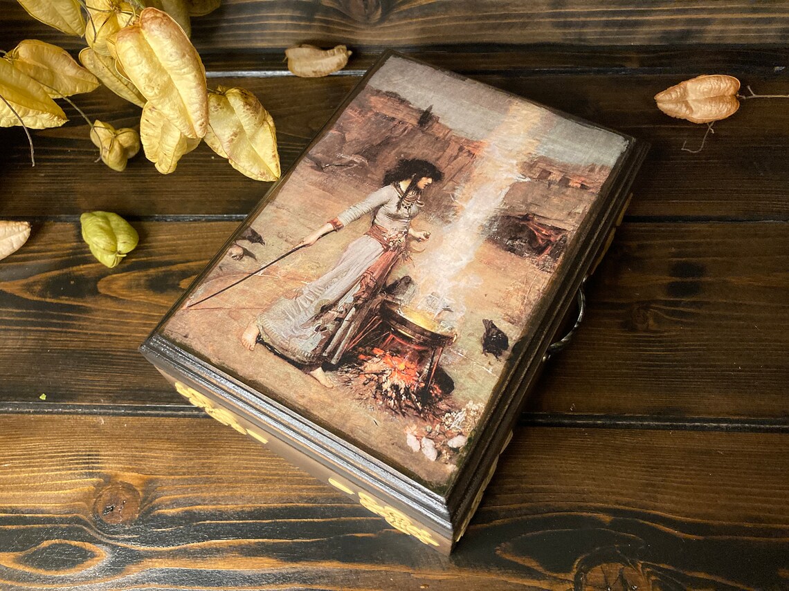Witchy Tarot Card Storage Box, Magic Circle Tarot Card Holder, Witch ...