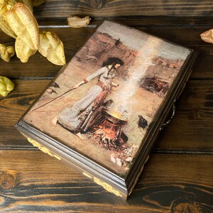 Witchy Tarot Card Storage Box, Magic Circle Tarot Card Holder, Witch ...