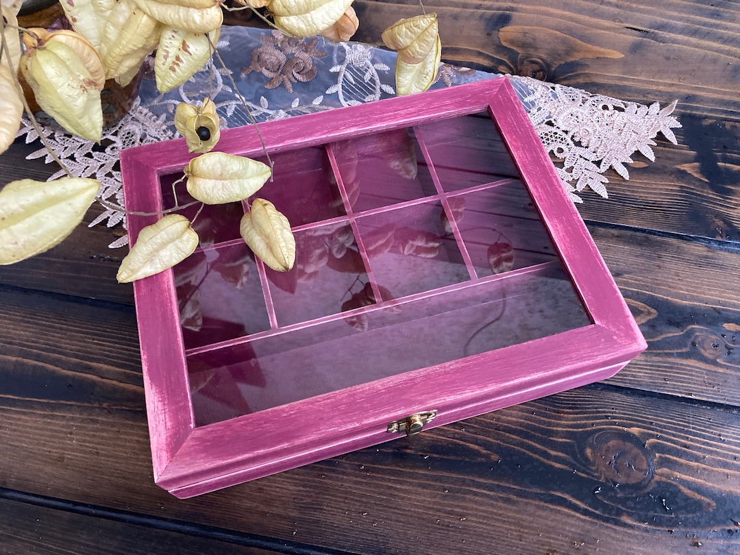 Crystal Storage Box With Glass Lid, Crystal Organizer, Crystal Display ...