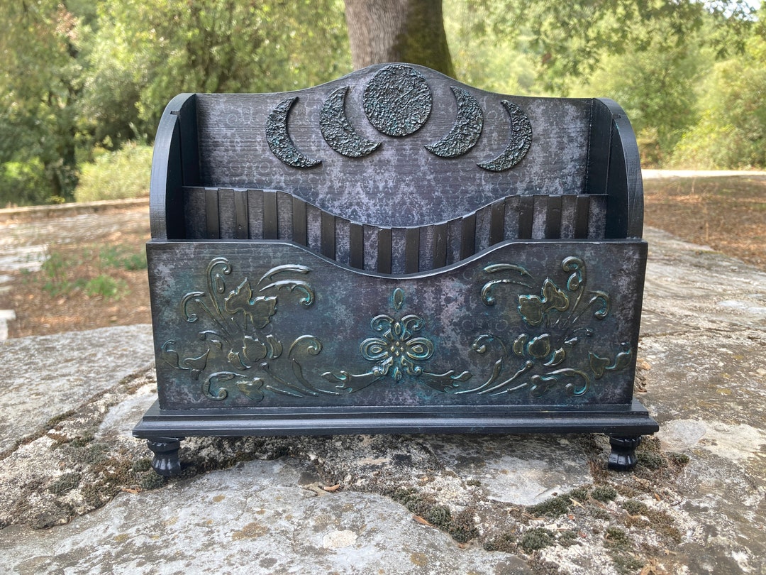 Gothic Desktop Letter Holder, Wooden Letter Rack Desk Post Organiser ...