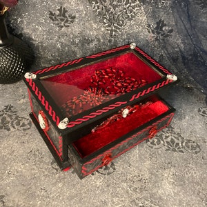 Gothic Jewelry Box, Skull Trinket Box, Wooden Keepsake Box, Witchy ...
