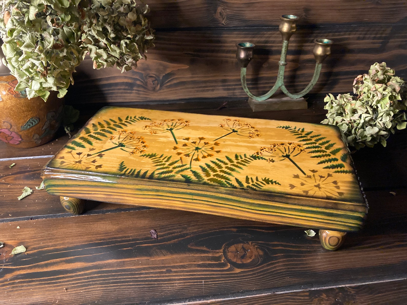 Altar Table, Wooden Ritual Table, Altar Offering Table, Crystal Holder ...