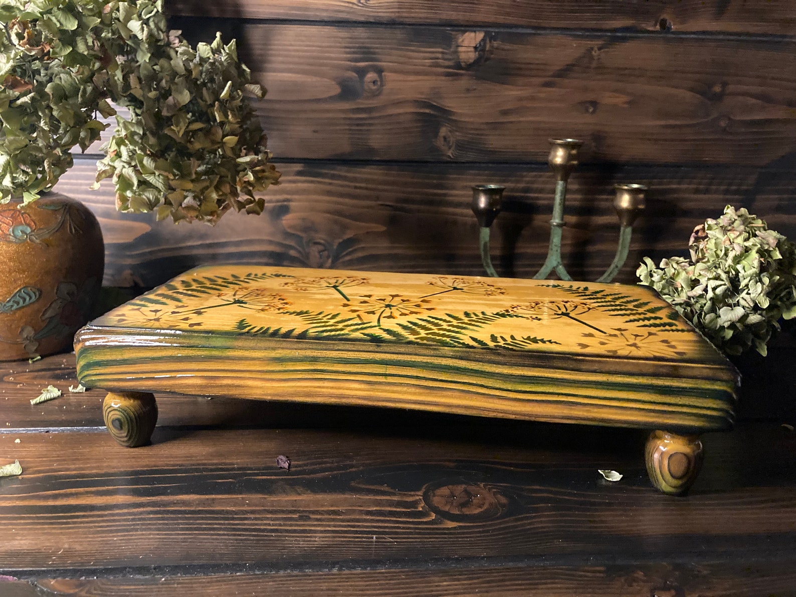 Altar Table, Wooden Ritual Table, Altar Offering Table, Crystal Holder ...