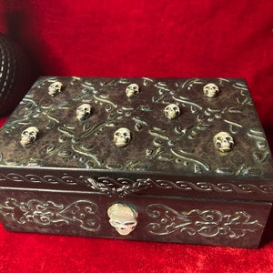 Skull Jewelry Box, Gothic Storage Box, Tarot Card Box, Trinket Box ...