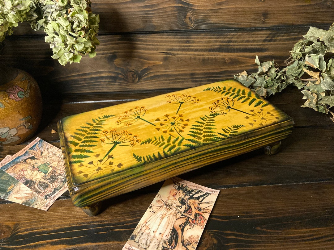 Altar Table, Wooden Ritual Table, Altar Offering Table, Crystal Holder ...